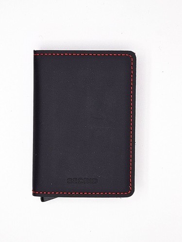 Secrid SM-Black & Red Men's Mini Wallet NEW Genuine Leather RFID Safe ...