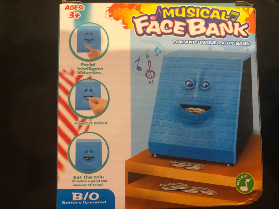 New In Box Facebank Face Bank Sensor Coin Eating Saving Money Kids Gift ...