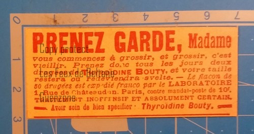 THYROIDINE BOUTY pour maigrir pharmacie publicité 1907 advert print | eBay