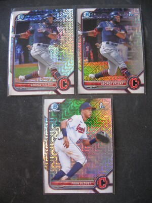 CLEVELAND GUARDIANS 3-CARD LOT 2022 1st Bowman Chrome Mega Box Prosp ...