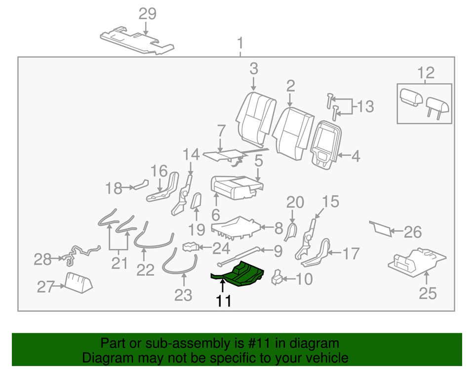 Genuine GM Light Cashmere Rear Passenger Side Seat Cushion Trim Panel ...