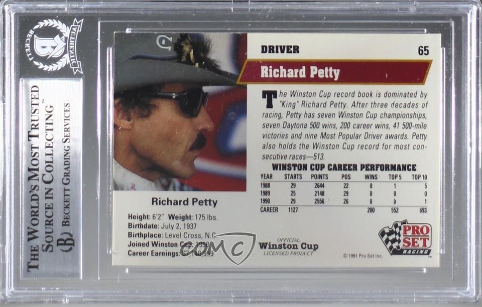 BAS 1991 Pro Set Richard Petty #65 Authentic Auto HOF | eBay