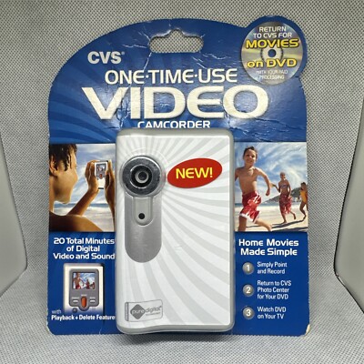 Vintage CVS One Time Use Video Camcorder NEW Old Stock Sealed | eBay