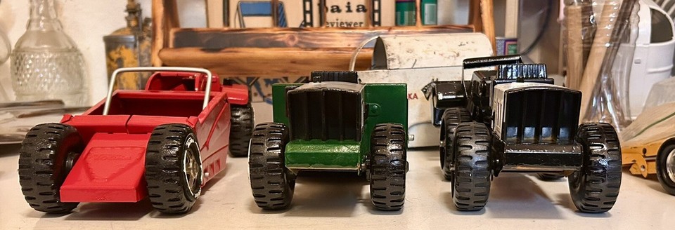 Vintage 1970s Tonka Mini Scraper Earth Mover, mini steamroller, and ...