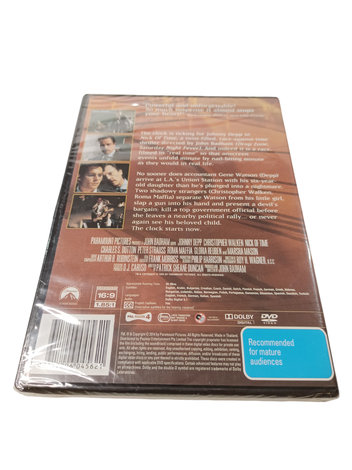 Nick Of Time (DVD 1995) Political Thriller Action Crime Kidnapping R4 ...