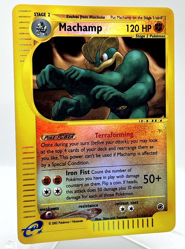 Machamp 51/165 Expedition Reverse Holo Rare 2002 Vintage Pokémon TCG ...