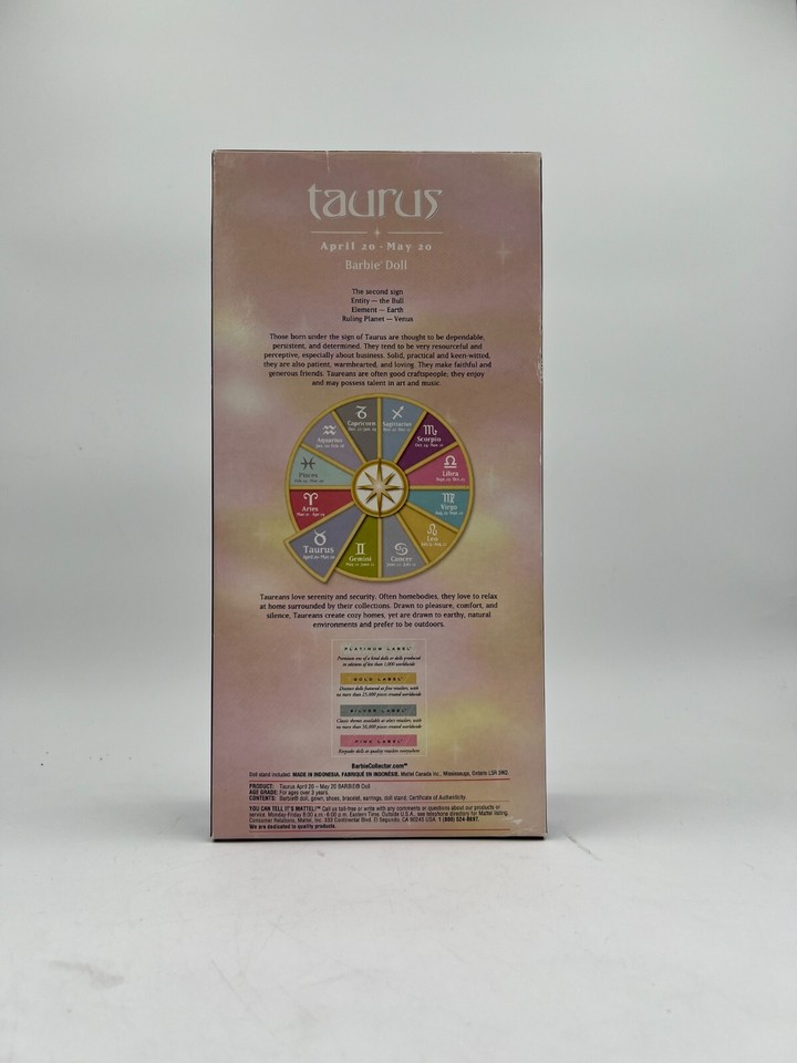 Barbie 2004 Zodiac Sign Taurus April 20-May 20 Pink Label Mattel | eBay