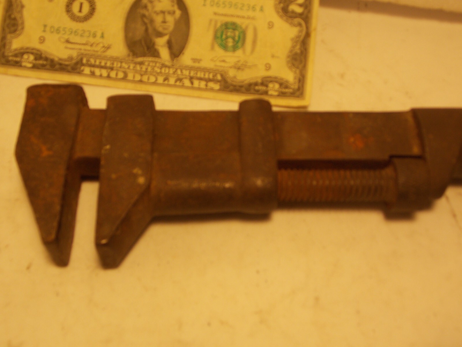 Vintage monkey wrench 12" wood Handle Split wooden Coes Antique ...