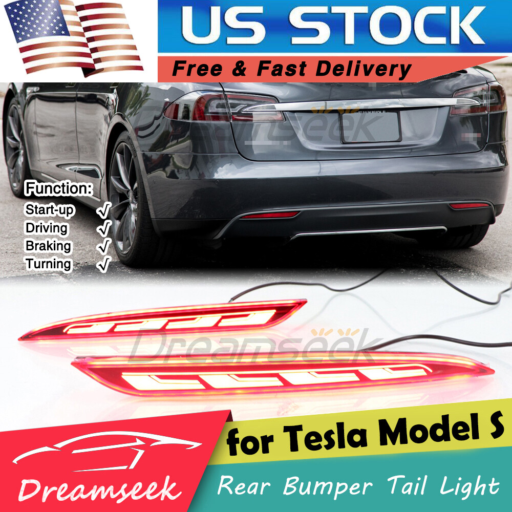 Red LED Rear Bumper Tail Light For Tesla Model S 2012+ With Reflector ...