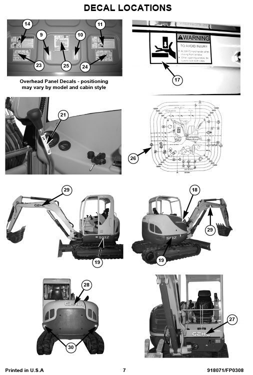 Gehl 503Z 503 Z excavator parts Manual 918071 2008 FREE SHIPPING | eBay