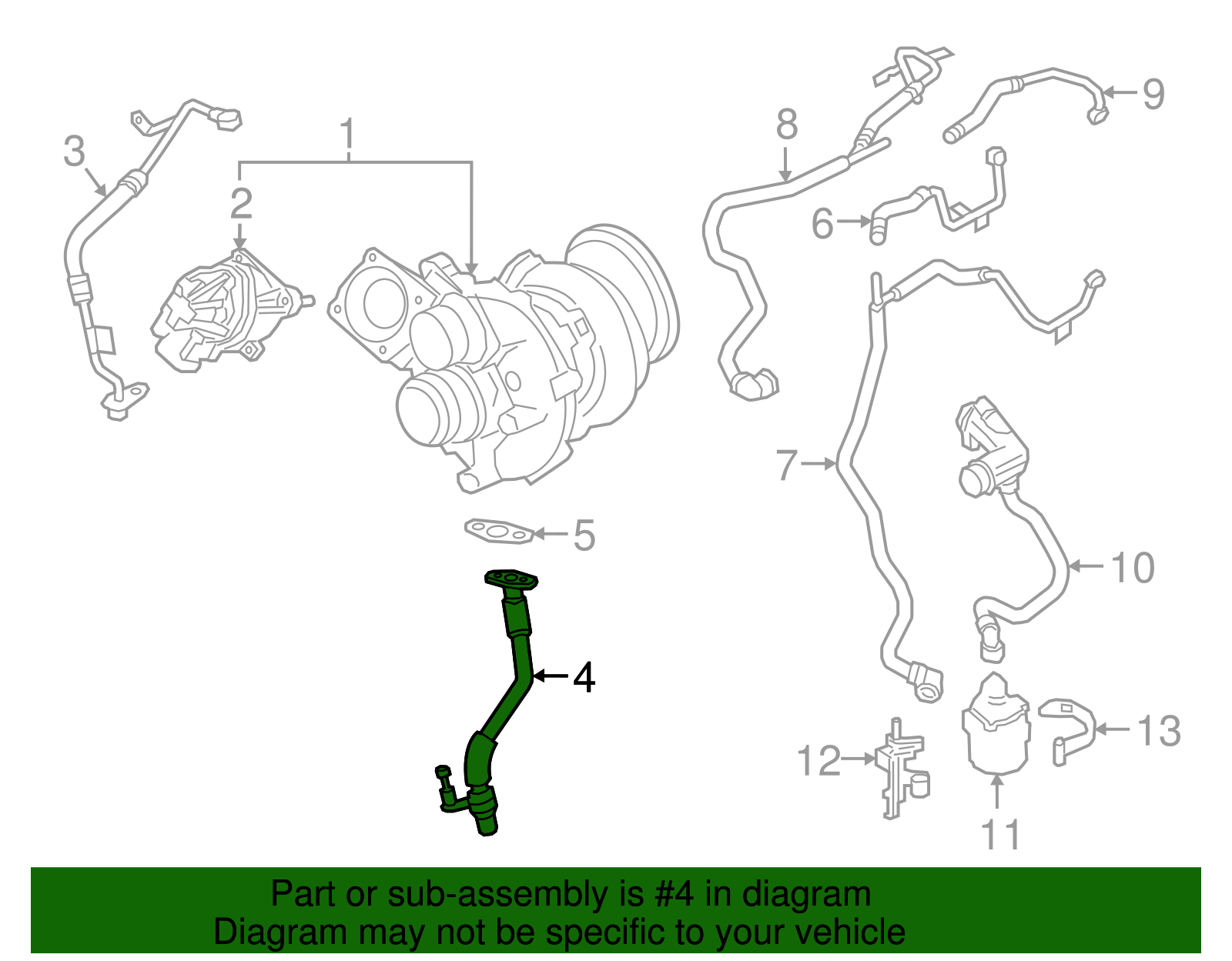 Genuine BMW OEM 11427844987 Exhaust Turbocharger Oil Return Line for ...