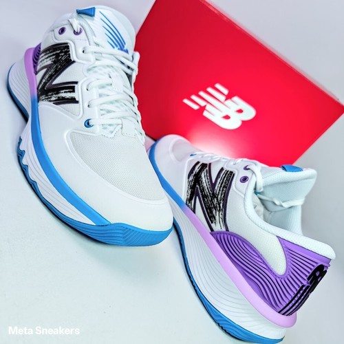 New Balance US 14 Men's White Blue Purple Basketball - NB HESI Low ...