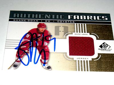 Shane Doan Autographed Upper Deck 2011-12 SP Authentic Fabrics Jersey ...