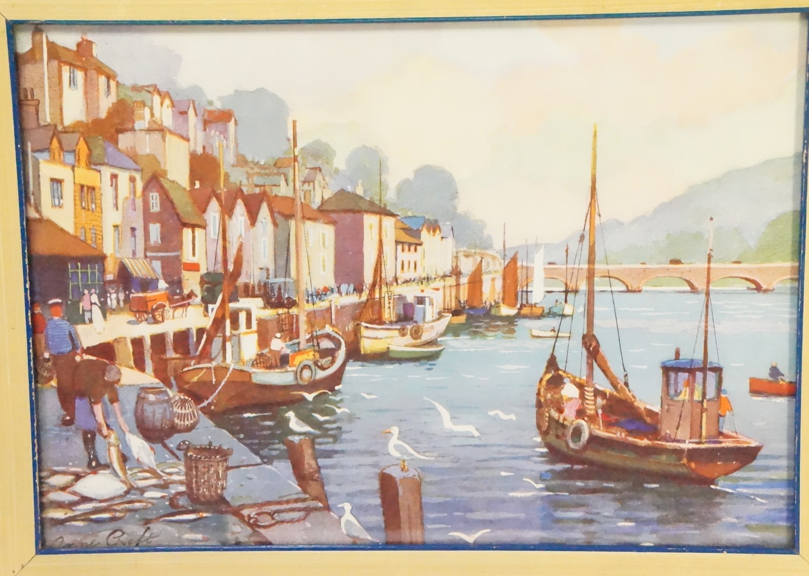 Anne Croft Looe Harbour Print On Cardboard, Framed Anne Croft Print ...