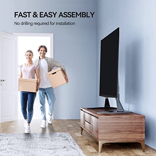 PERLESMITH Universal Table Top TV Stand for 22-65 Inch Flat Screen LCD ...