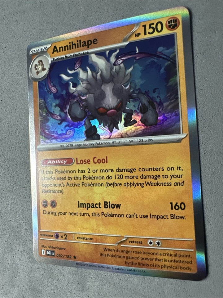 Pokemon TCG * Destined Rivals 092/182 Annihilape Rare HOLO * NM FRESH ...