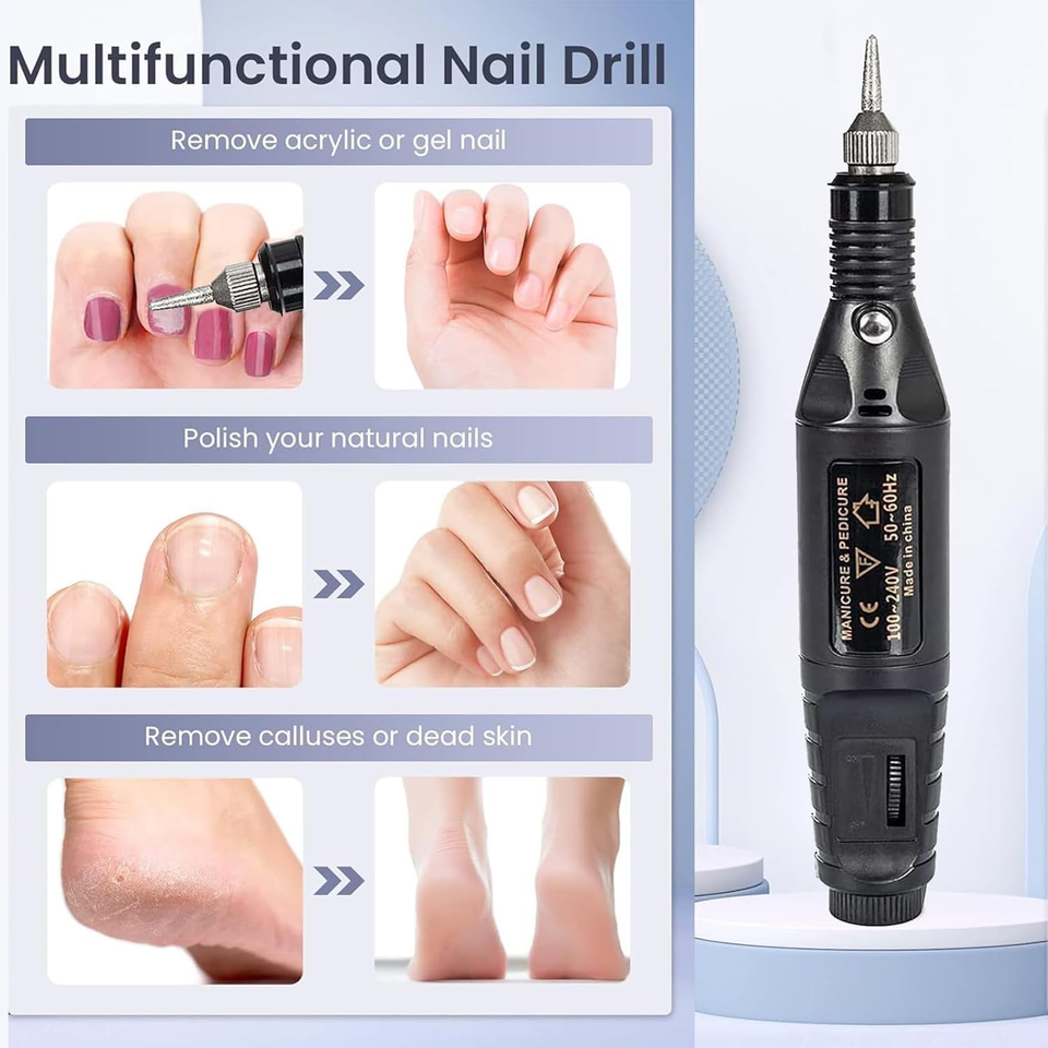 Electric Nail File for Thick Toe Nails, Adjustable Speed Electric Nail ...