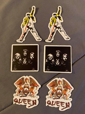 Lot of (6) QUEEN Freddie Mercury STICKERS 2" to 3" Brian May FAST! FREE ...