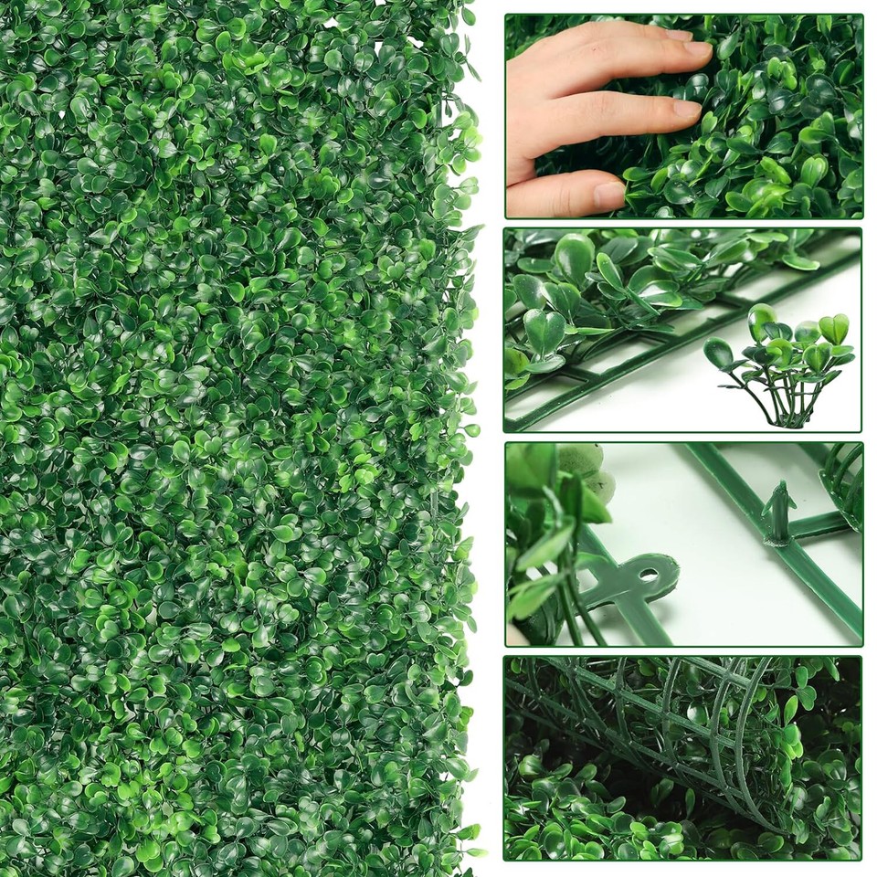 10 Artificial Plant Wall Panels Grass Hedge Fake Vertical Garden Ivy ...