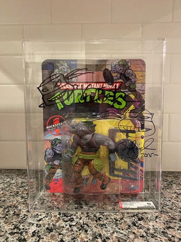Rocksteady TMNT 1988 Teenage Mutant 10 Back Unpunched MOC AFA 80 Signed ...