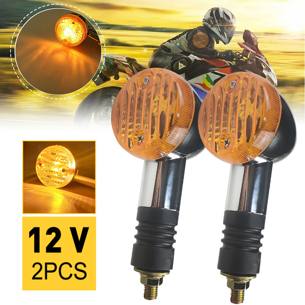 2pcs Chrome Motorcycle Bullet Signals Turn Blinker Light Indicator ...