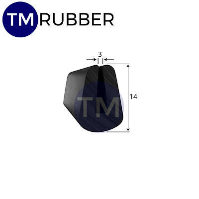 Rubber Edge Trim Edging Edge Protector U Channel U Shape 3mm x 14mm ...