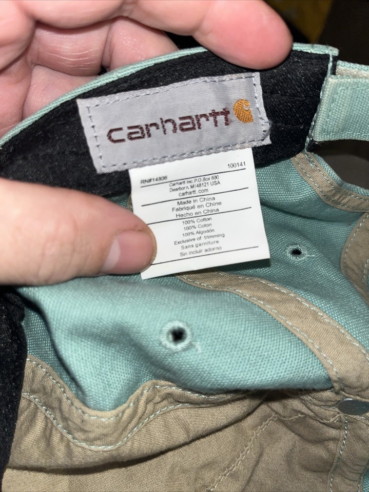 Carhartt Womens Mint Green Leather Logo Baseball Hat Cap | eBay