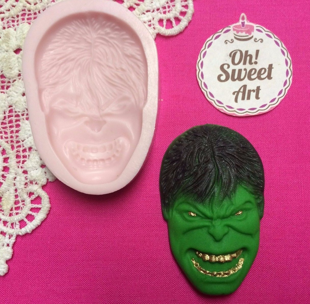 Hulk Famous Silicone Push Mold Food Safe Cake Decoration Candy Cupcake ...