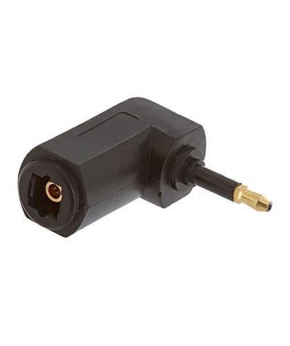 2x Optical TOSLINK Jack to Mini Plug Angled Optic Audio Adapter Gold ...