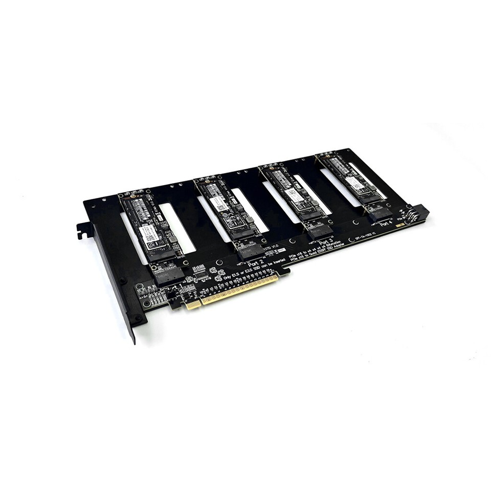 ADT-Link PCIe 5.0x16 to 4-Port U.2/EDSFF hard drive split adapter ...