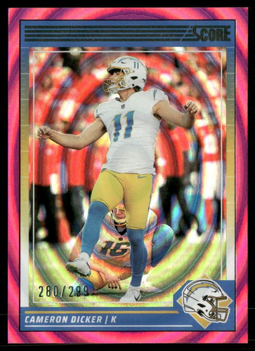2024 Panini Score Football CAMERON DICKER The Kicker Pink Eclipse Par ...