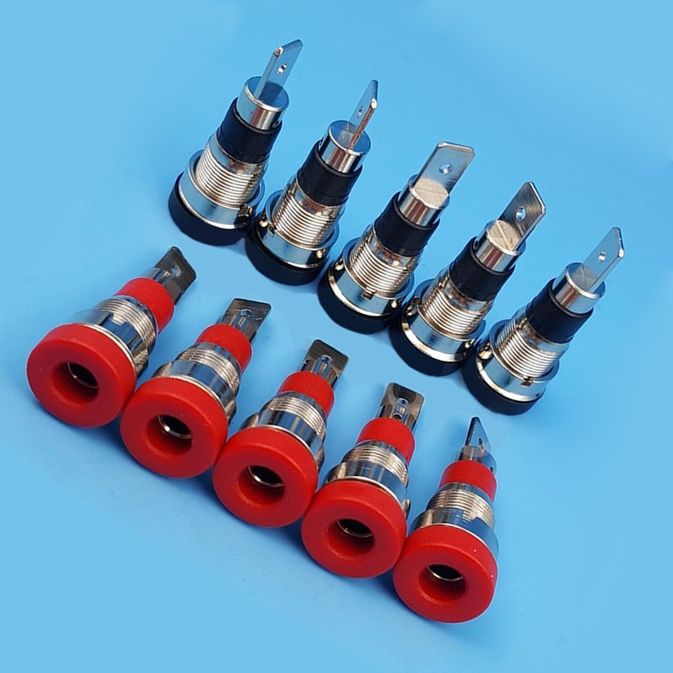 10pcs Brass 4mm Banana Female Jack Chassis Panel Mount Test Socket ...