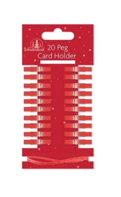 Set Of 20 Card Holder Pegs Christmas Card Holder Peg Garland With 2M ...