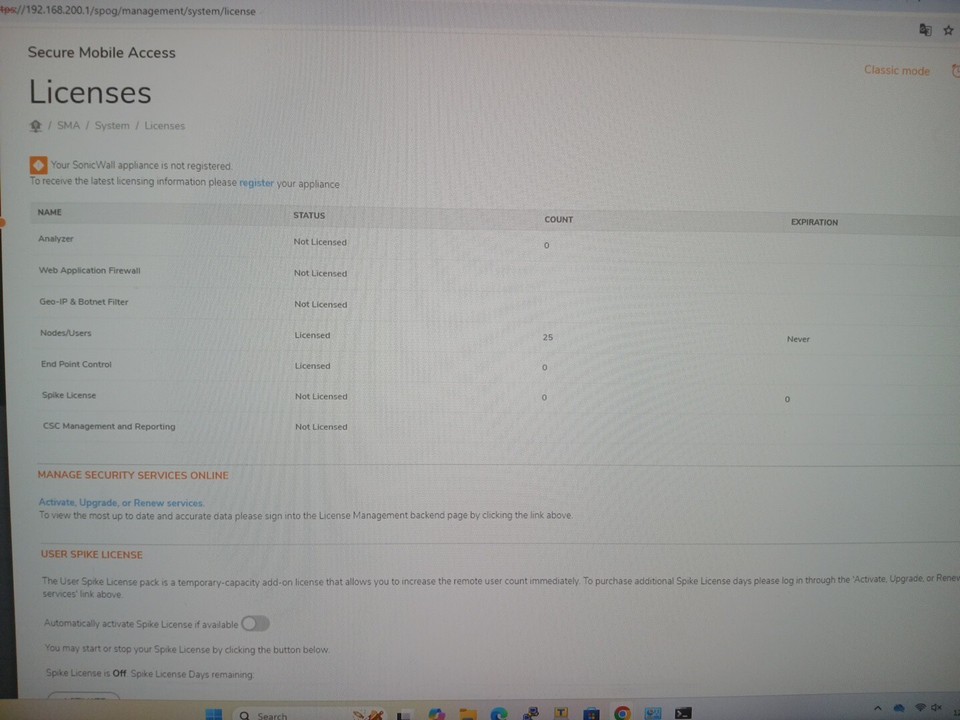 SonicWall SMA 410 Firewall Web Application -1RK33-0D9 W/RACK EARS ...