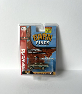 Auto World Barn Finds 1958 Plymouth Belvedere Green #6 Slot Car New In ...
