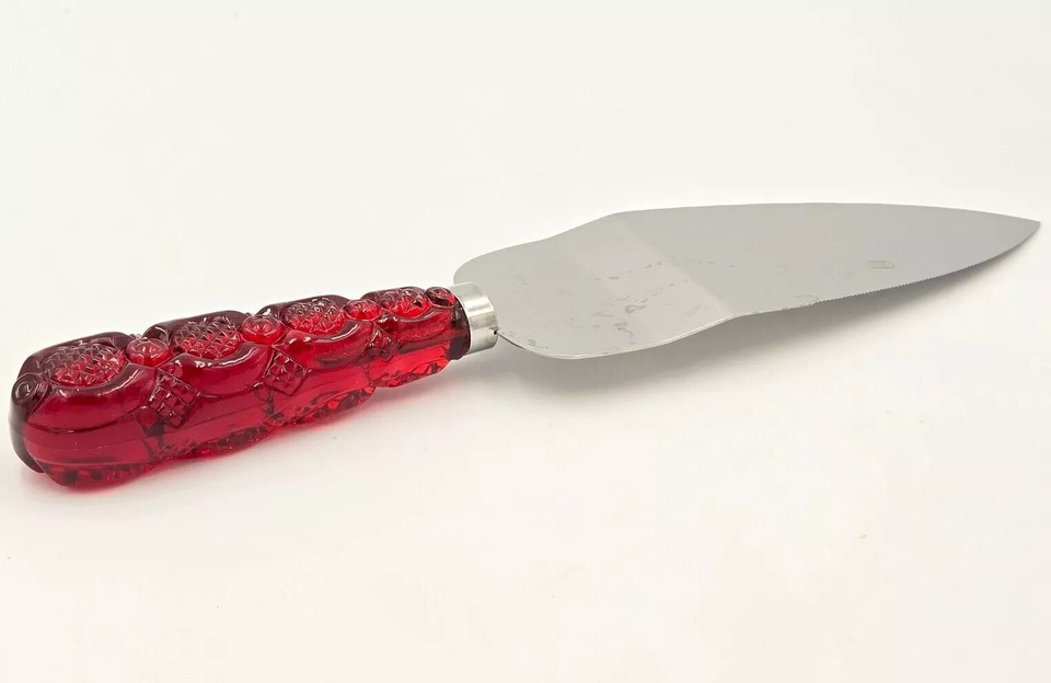 Vintage Avon Cape Cod Collection Ruby Red Glass Dessert Pie Server | eBay