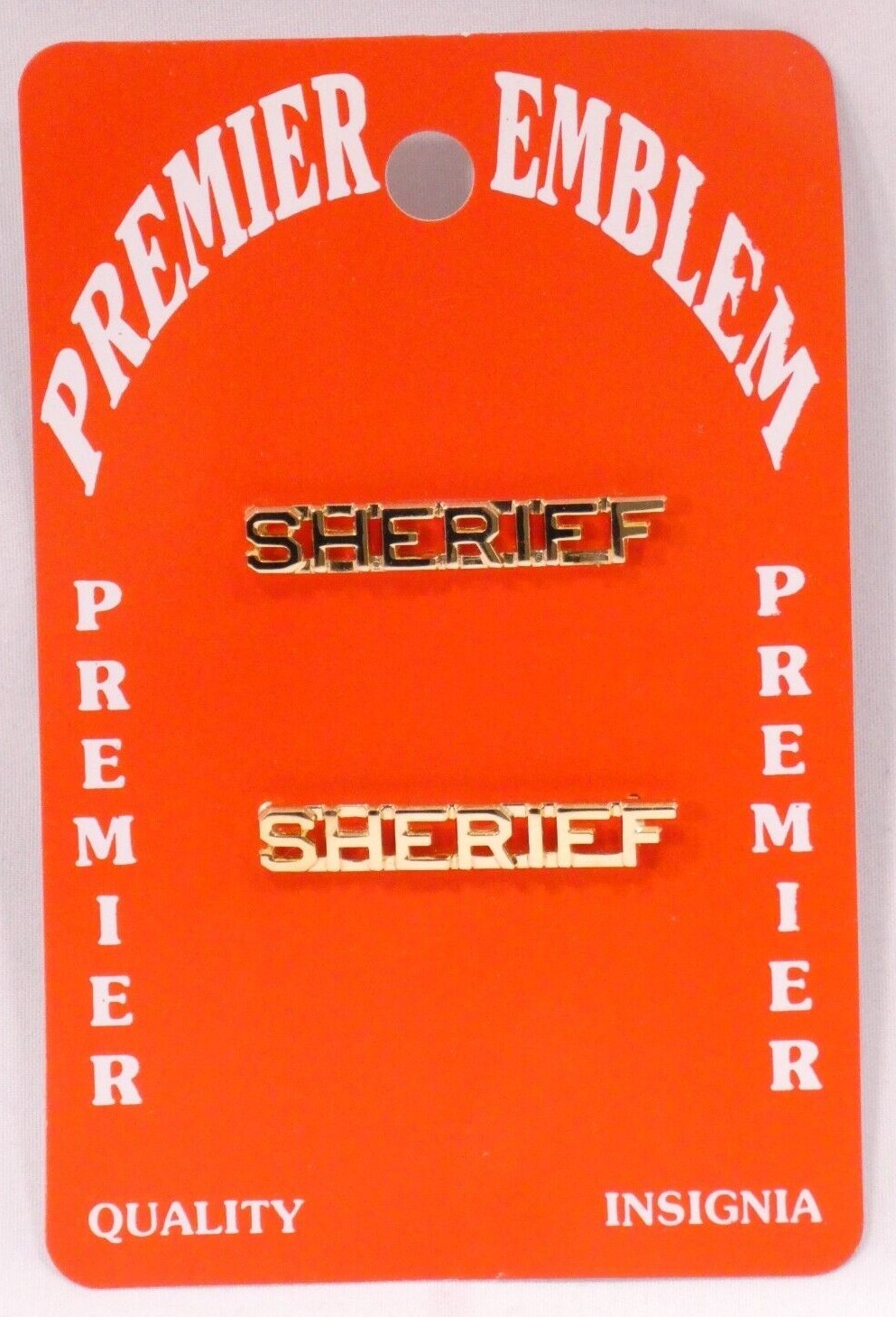 Pair Police Collar Brass Tab Insignia Pin Set 2 - Sheriff Gold Tone for ...