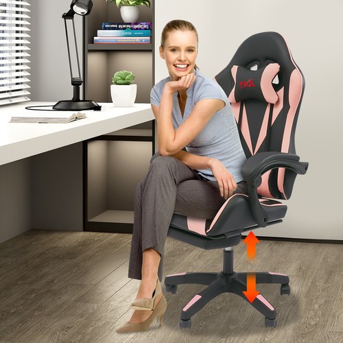 Ergonomic Gaming Chair Computer Desk Chair w/ Lumbar Support Footrest ...