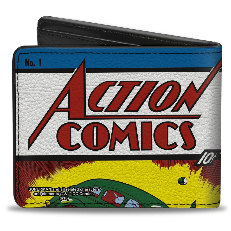 Bi-Fold Wallet Classic ACTION COMICS Issue #1 Superman Lifting Car ...