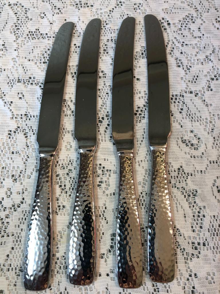 GODINGER CASTELLO HAMMERED STAINLESS DINNER KNIVES NICE! | eBay