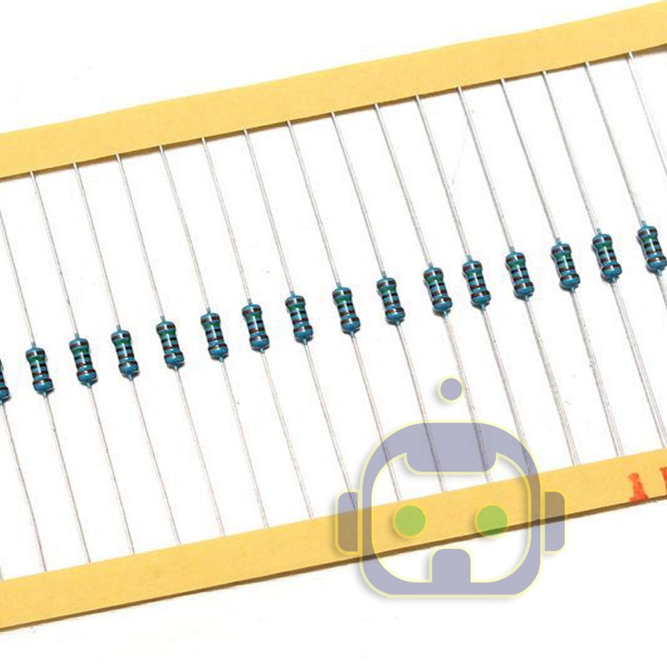 100PCS 1/4W 0.25Watt Metal Film Resistor ±1% (1Ω to 9.1MΩ Ohm ...