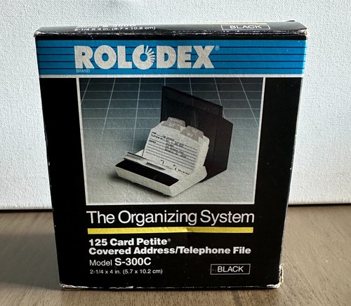 Vintage Rolodex S-300C Petite Covered Address Telephone File - Black ...