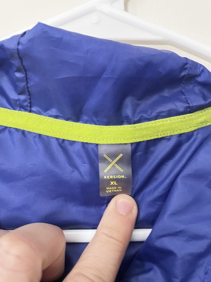 Xersion Wind Rain Athletic Women's Hooded Blue Rain Jacket Blue XL | eBay