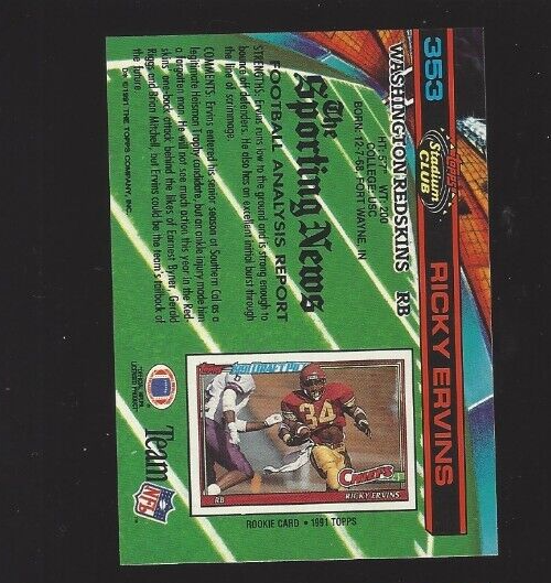 1991 Topps Stadium Club - #353 Ricky Ervins (RC) | eBay