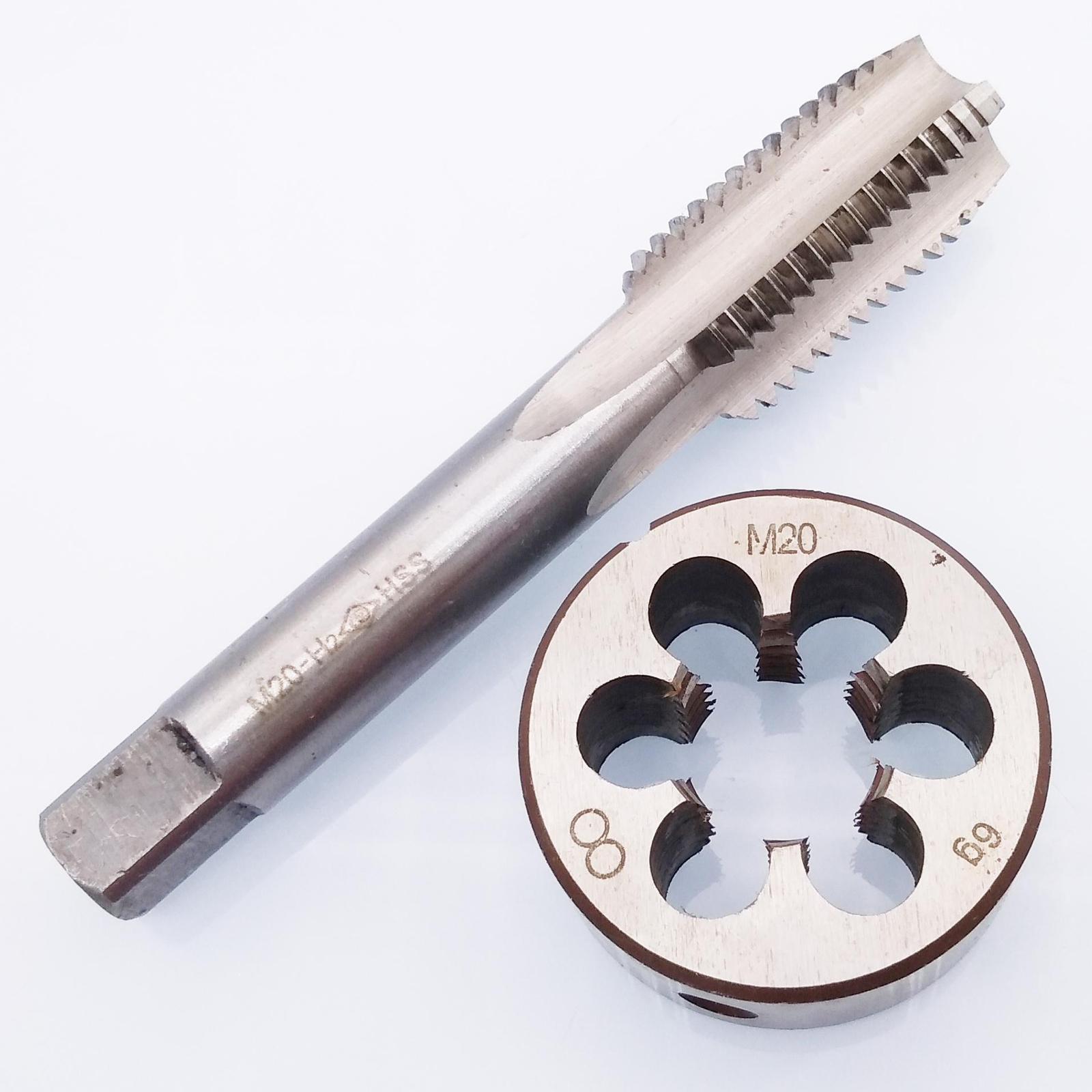US Stock HSS M20 x 2.5mm Tap & M20 x 2.5mm Die Metric Thread Right Hand ...