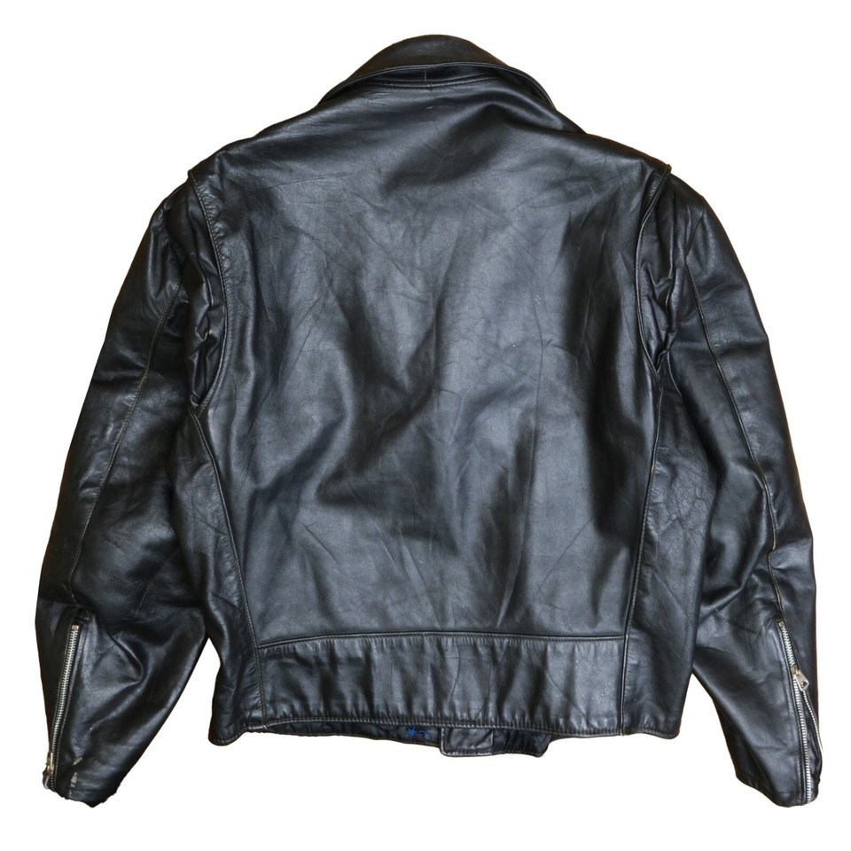 Vintage Excelled Leather Classic Motorcycle Jacket Size 44 Black | eBay