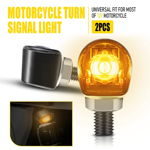 2X LED Amber Signals Turn Indicator Light Universal Fit Motorcycle Lamp ...