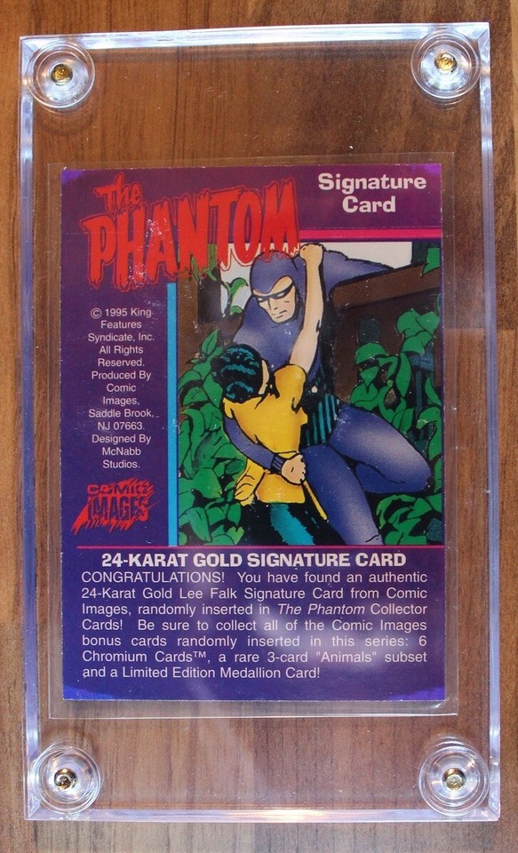 Comic Images The Phantom Lee Falk 24K Gold Signature Card Ltd Edition ...