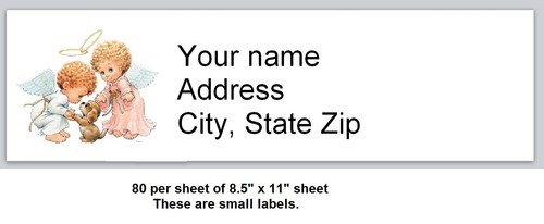 80 SMALL Personalized address labels angels (A 8) | eBay