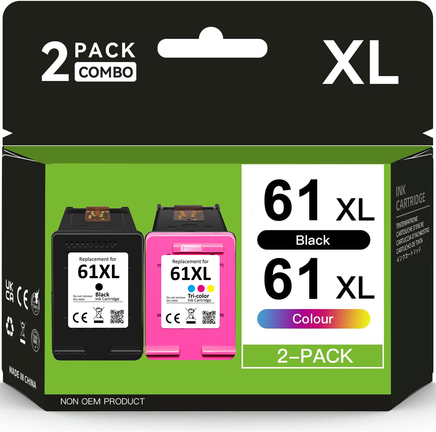2PCS 61XL Ink Cartridges for HP Deskjet 2540 2512 2541 2542 1050 1510 ...